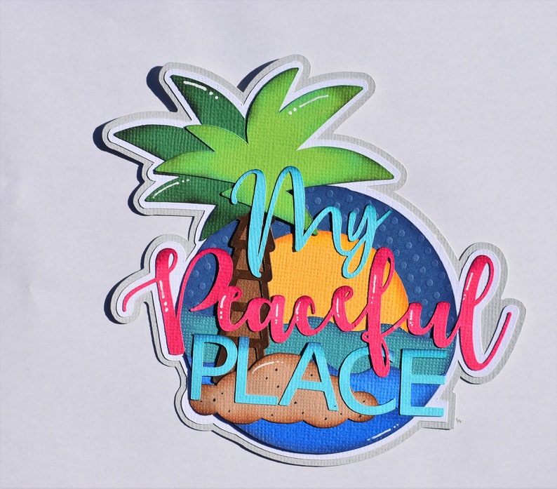 Scrapbook Title, My Peaceful Place, Beach Vacation, Ocean, Paper ...