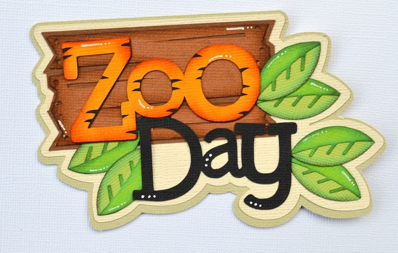 Scrapbook Title, Day at the Zoo, Paper Piecing Die Cut, Animals ...