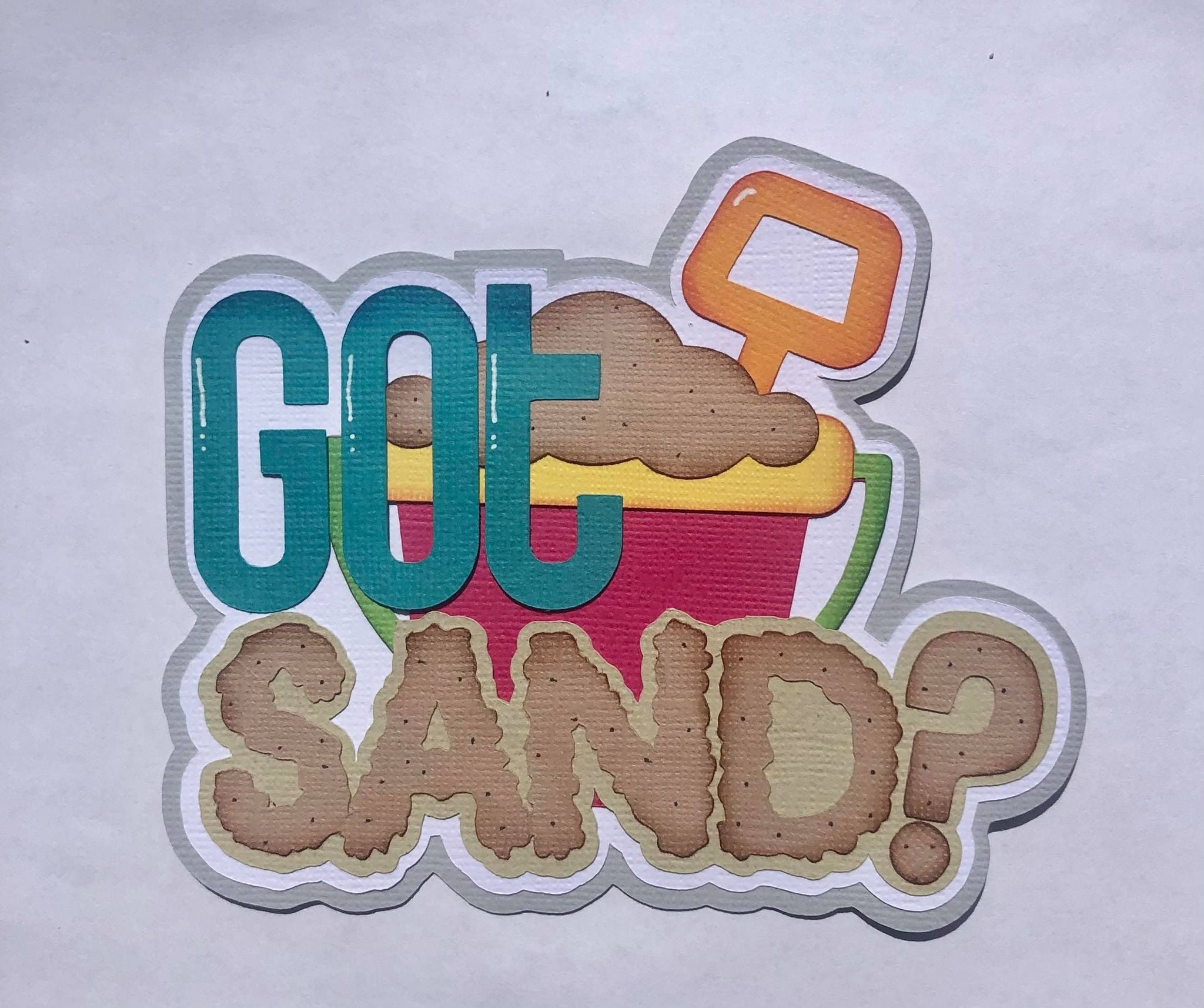 Paper Piecing "got Sand" Scrapbook Page, Layout, Die Cut, Ocean, Beach ...