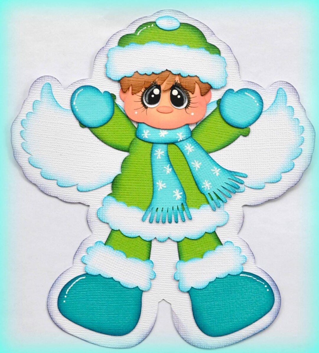Paper Piecing Snow Angel Boy, Winter, Outside, Scrapbook, Page, Layout ...