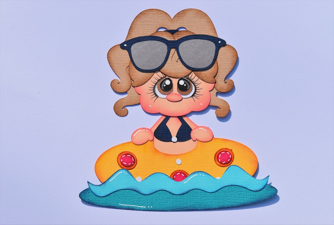 Paper Piecing Girl in Floaties, Scrapbook Paper Piecing, Summer, Pool ...