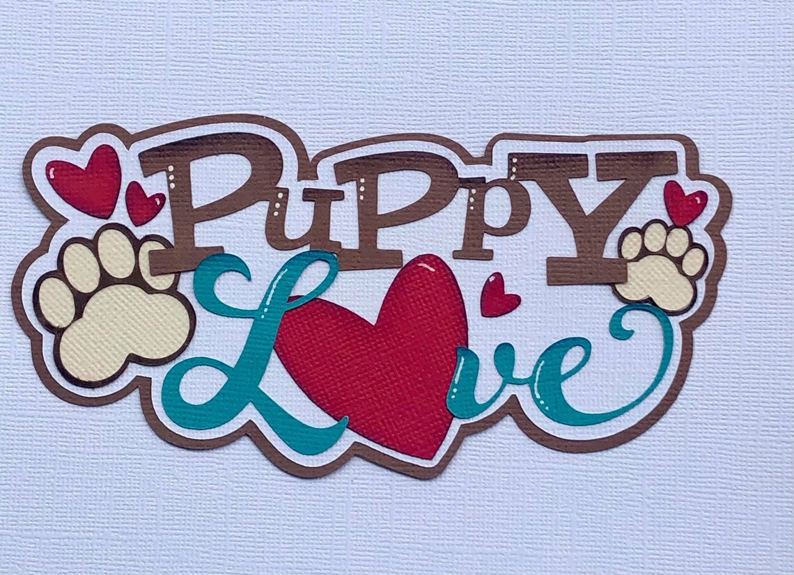 Paper Piecing Puppy Love Title, Scrapbook, Page, Layout, Die Cut - Etsy