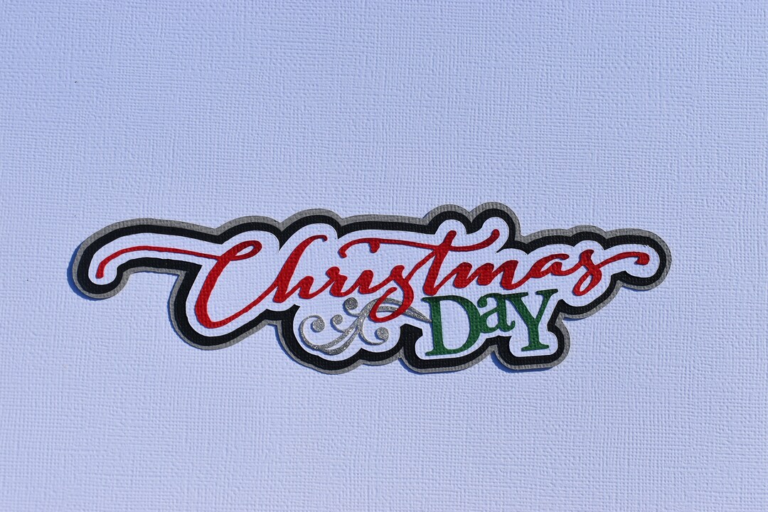 Scrapbook Title, Christmas Day, Paper Piecing, Die Cut, Reddie13 - Etsy