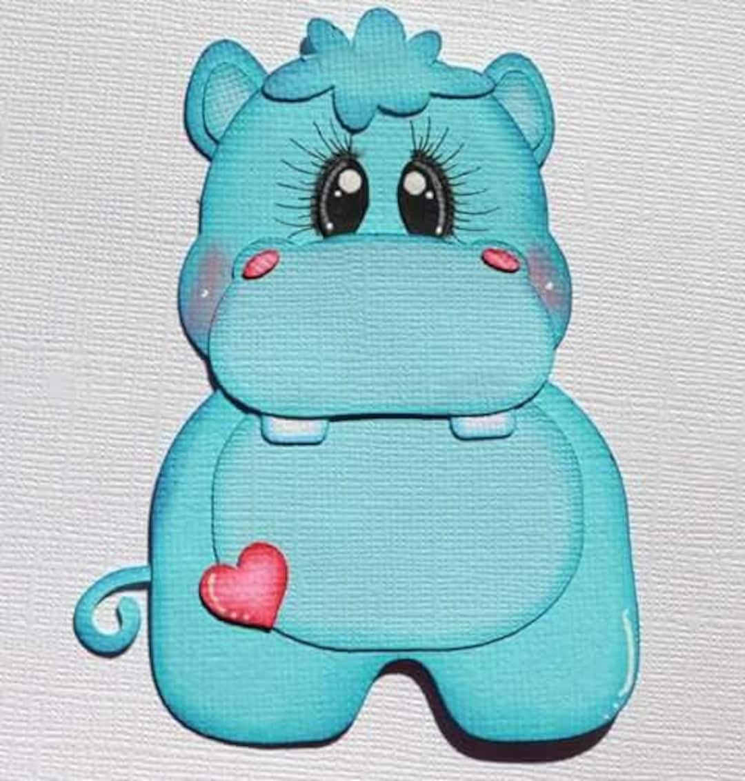 Scrapbook Accent, Baby Hippo, Zoo, Paper Piecing, Die Cut, Reddie13 - Etsy