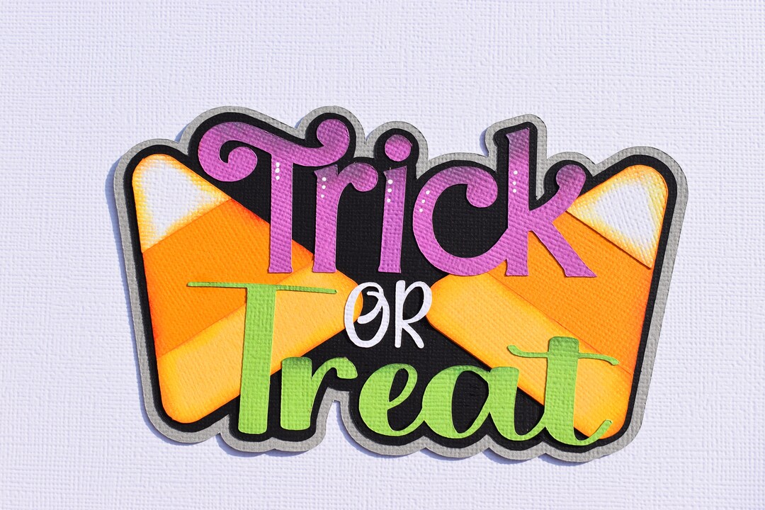 Scrapbook Title Trick or Treat, Halloween, Paper Piecing, Reddie13 - Etsy