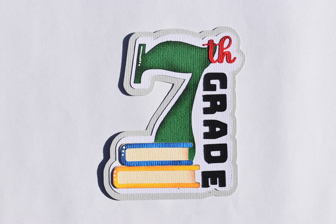 Scrapbook Title, 7th Grade, School, Paper Piecing, Die Cut, Reddie13 - Etsy