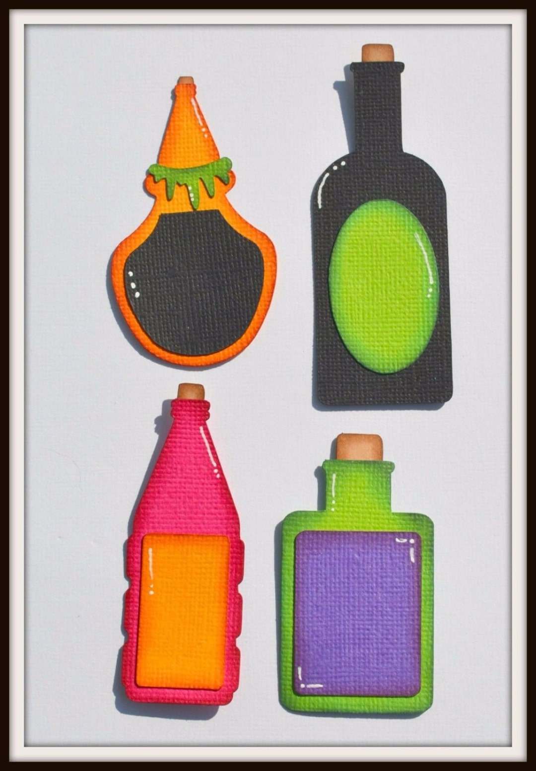 Paper Piecing Halloween Potion Bottles, Scrapbook, Page, Layout, Die ...