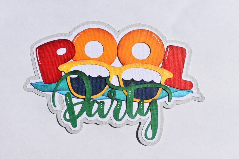 Scrapbook Title, Pool Party, Summer, Beach, Paper Piecing Die Cut ...