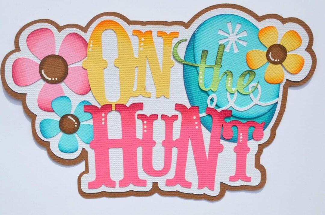 Paper Piecing Title on the Hunt, for Easter Scrapbook Pages, Egg Hunt ...