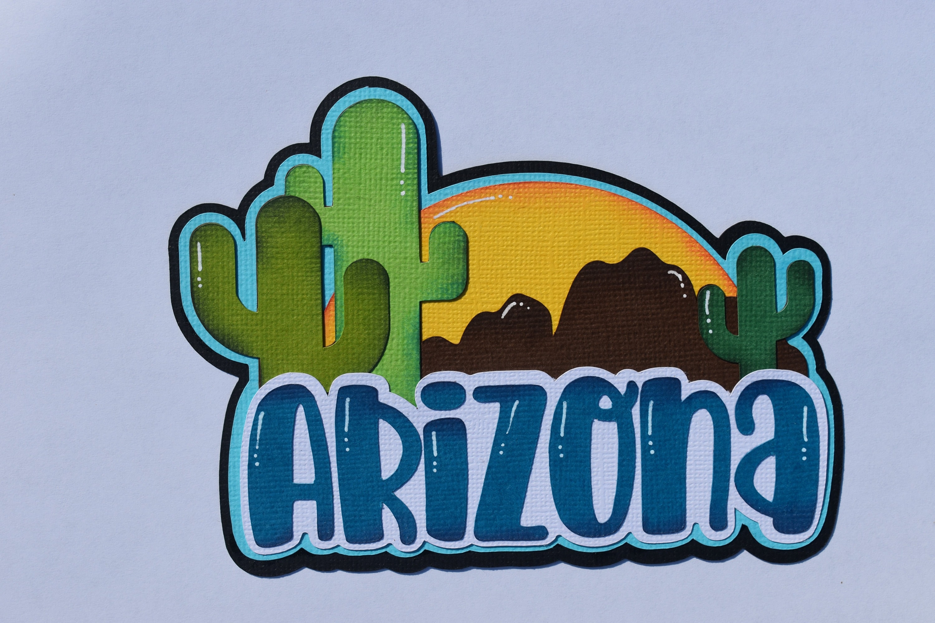 Scrapbook Title, Arizona State Title, Paper Piecing Die Cut, Travel ...