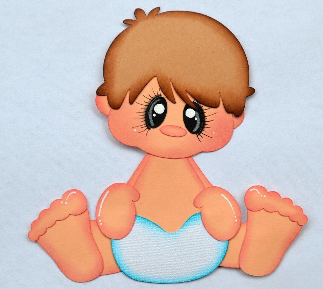 Paper Piecing Baby Boy, for Premade Scrapbook Pages, Layouts. Die Cut ...