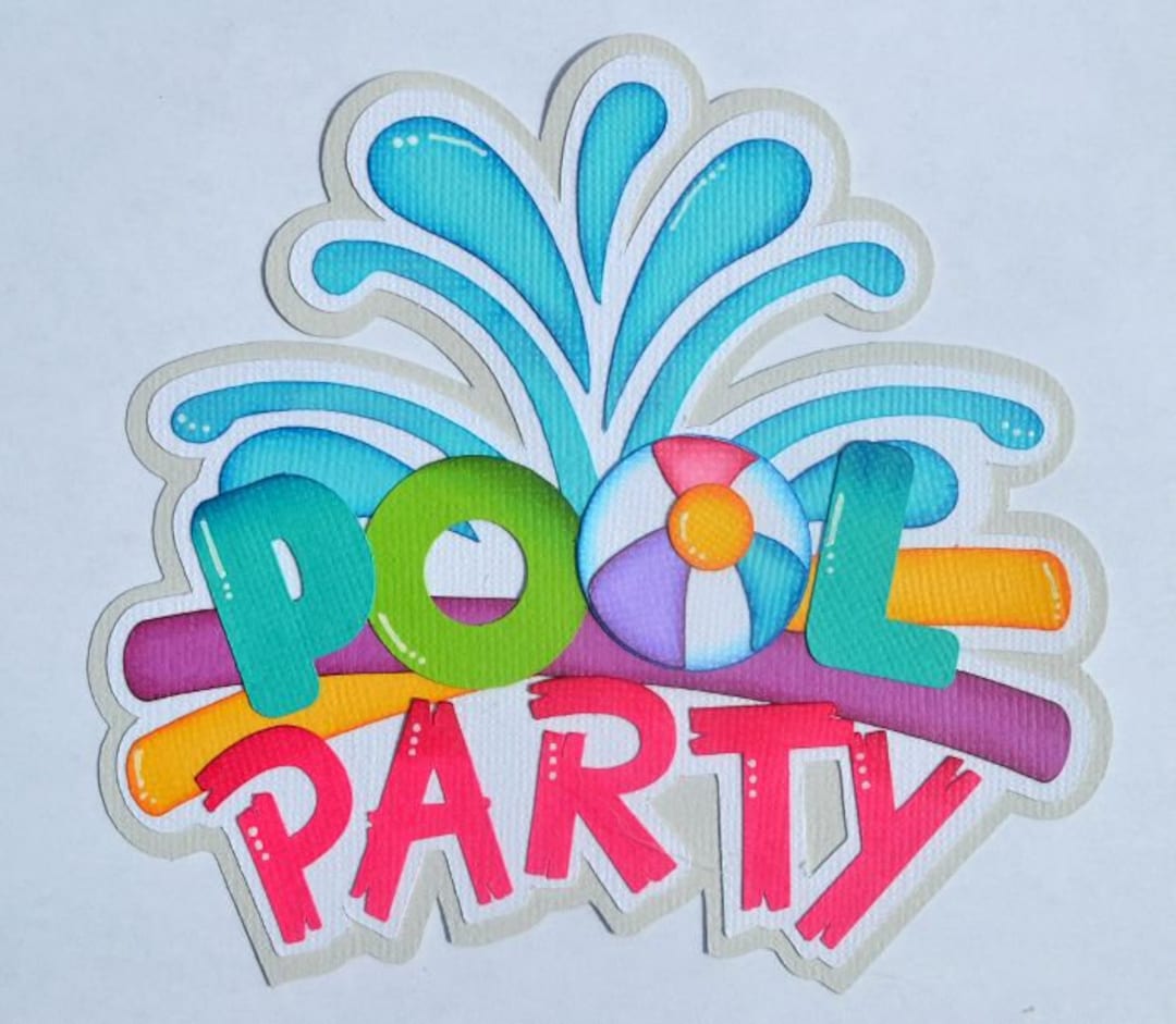 Paper Piecing Title Pool Party, for Summer Scrapbook, Page, Layout, Die ...