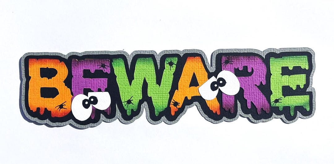 Scrapbook Title Beware, Halloween, Fall, Paper Piecing, Die Cut ...