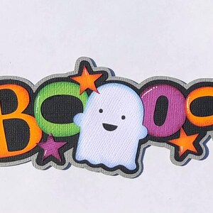BOOOOOO Paper Piecing, Halloween, Scrapbook, Page, Layout, Die Cut - Etsy