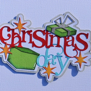 Scrapbook Title, Christmas Day With Gifts, Paper Piecing, Die Cut ...