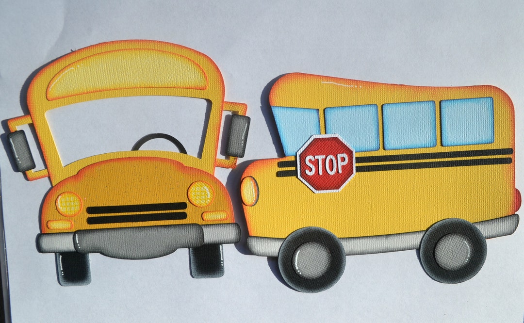 Scrapbook Accent, Bus, Choose Facing or Side, School, Paper Piecing ...