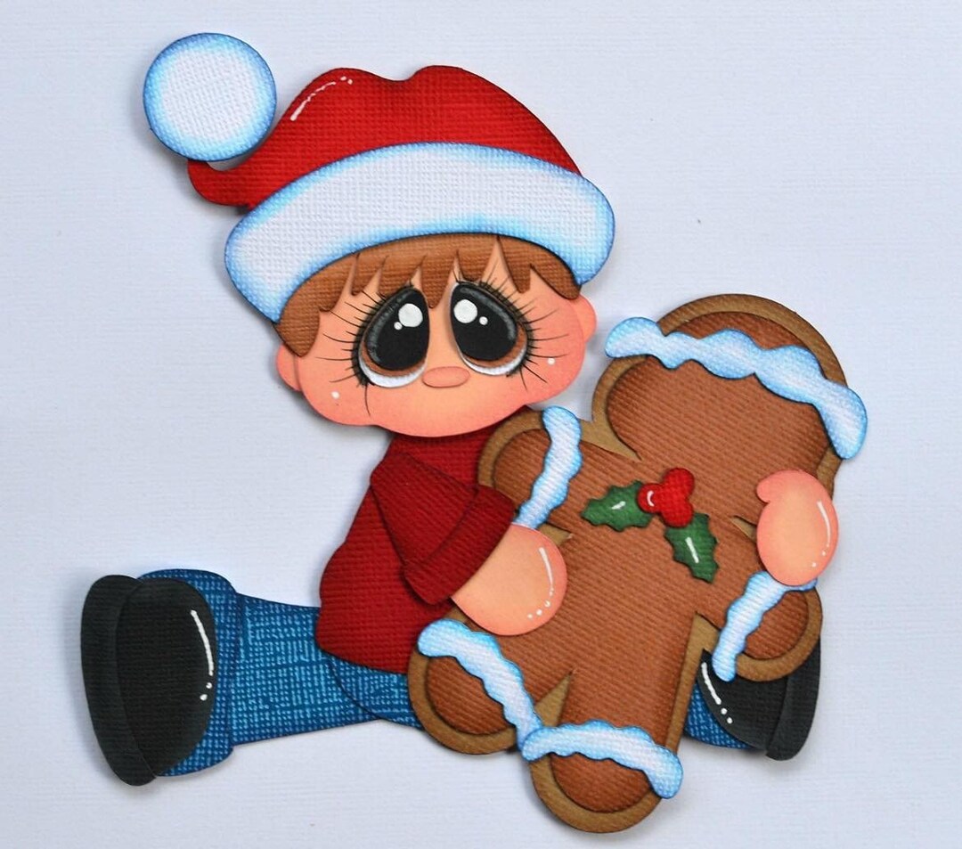 Paper Piecing Christmas Boy, Cookie, Party, for Scrapbook Pages ...