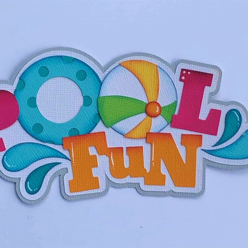 POOL FUN Title SUMMER Boy Girl Paper Piecing 3D Die Cut for - Etsy