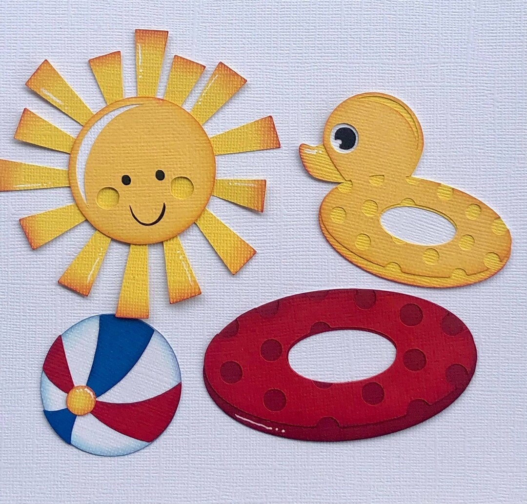 Beach Accents, Tubes, Ball, Sun, Paper Piecing, Accents, Scrapbook, Die ...