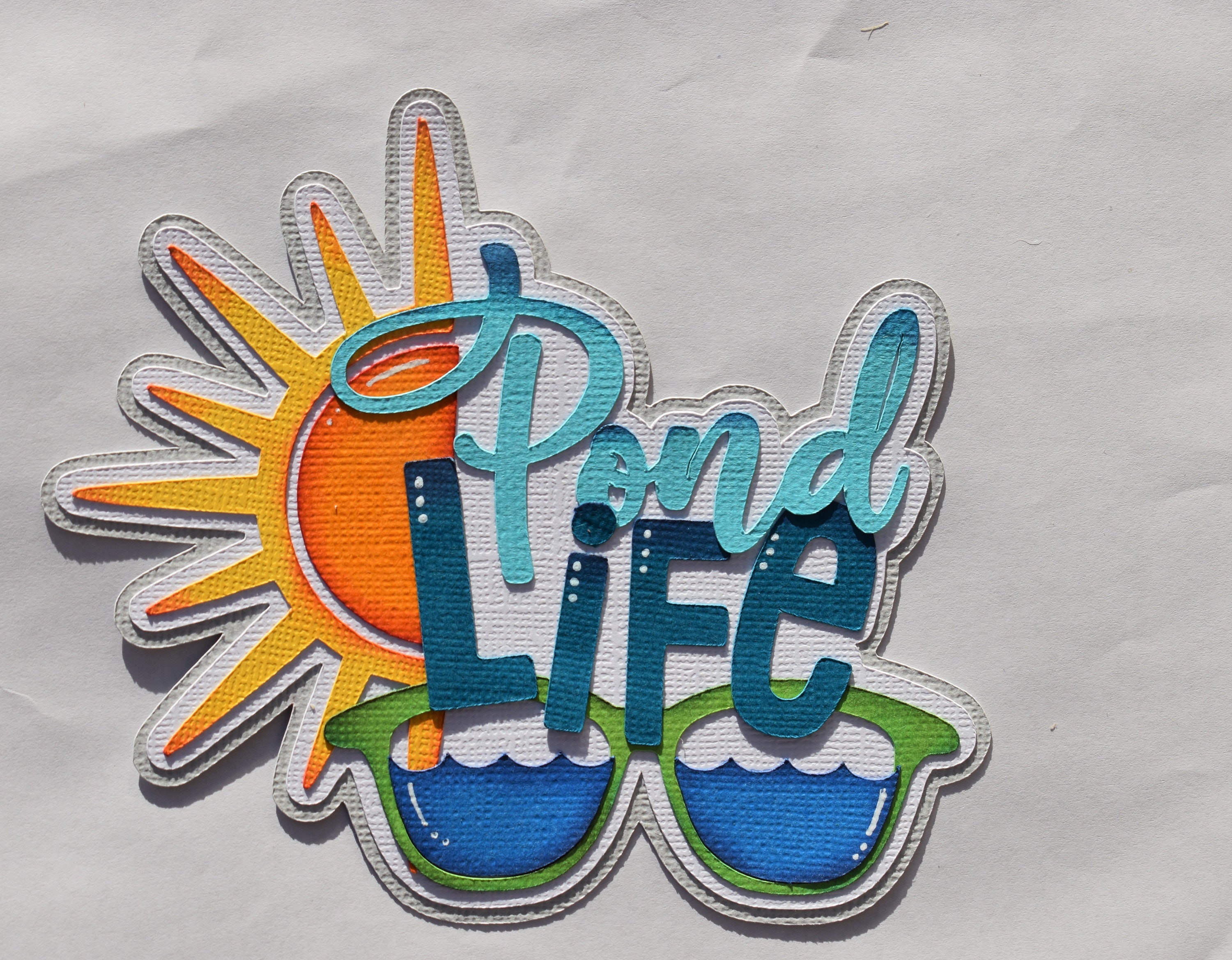 Paper Piecing Pond Life, Summer, Scrapbook Title, Page, Layout, Die Cut ...