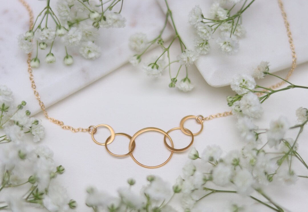 Five Interlink Rings Gold Filled Earrings - Etsy