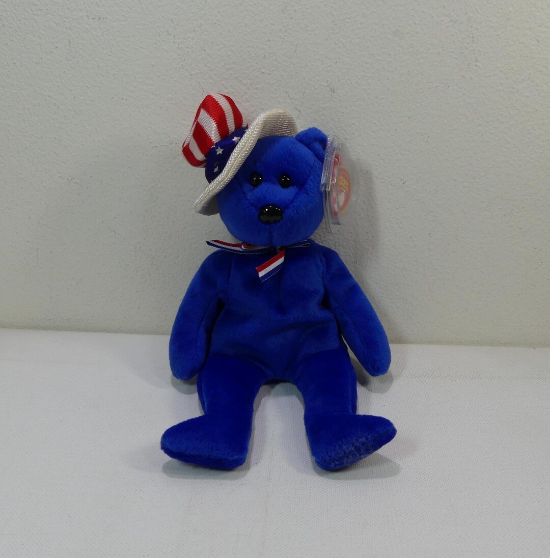 Sam (blue) ~ Ty Beanie Babies 4th of July Plush Bear #40075 ~ Vintage ...