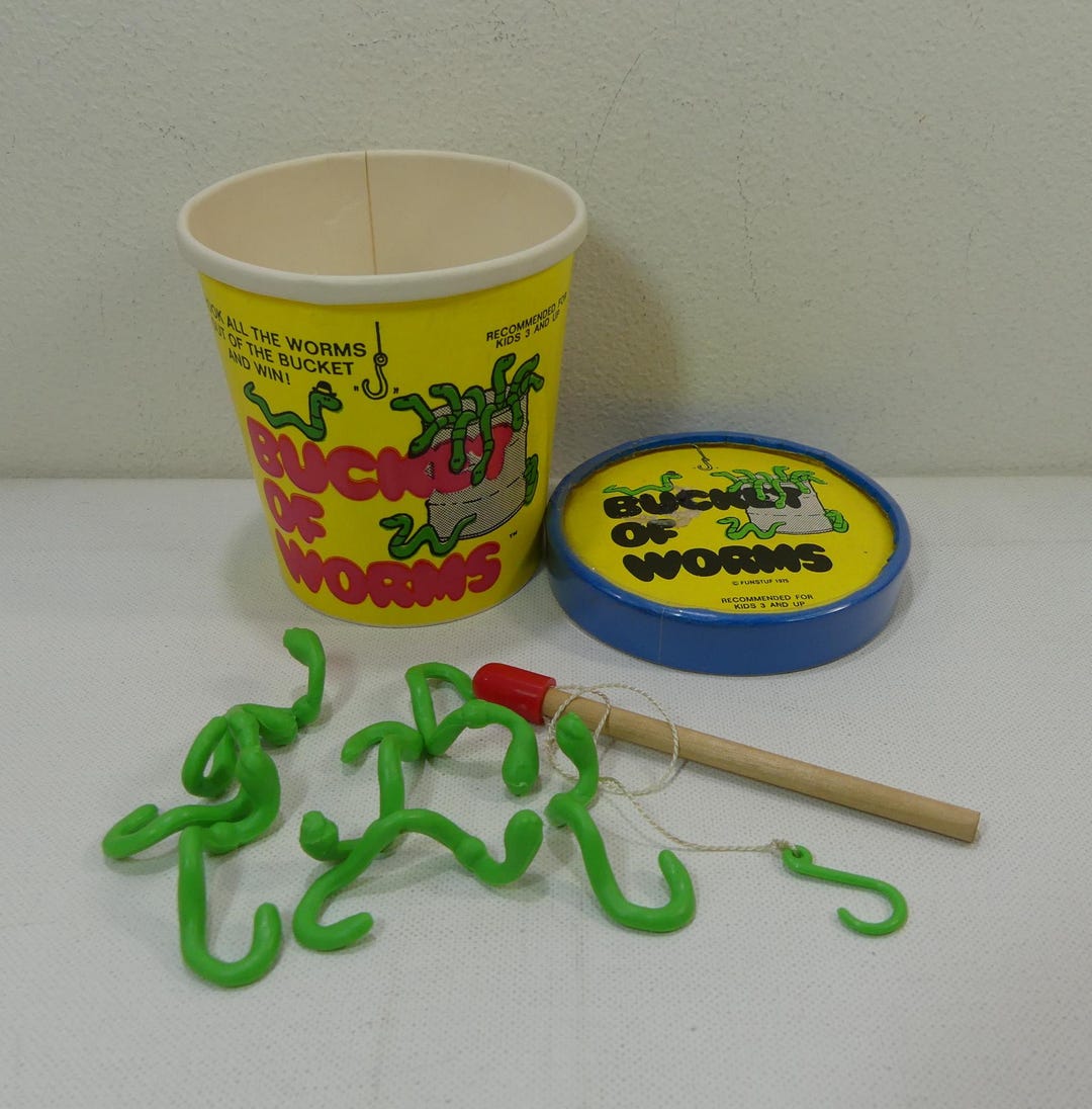 Vintage 1975 Funstuf 'bucket of Worms' Toy Game No.5002 ~ Missing One ...