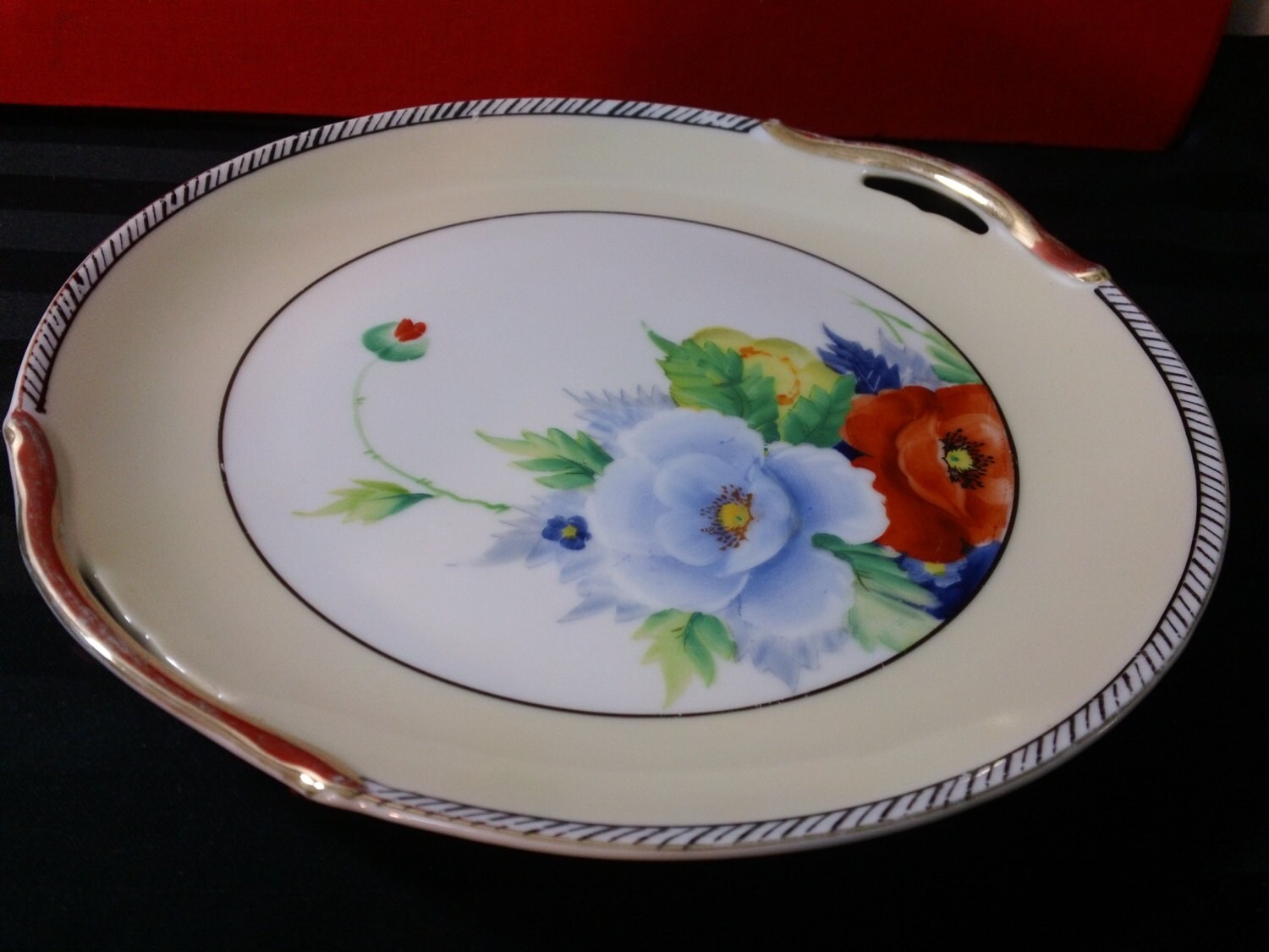 Vintage Noritake China Hand-Painted Poppy floral pattern Plate | Etsy
