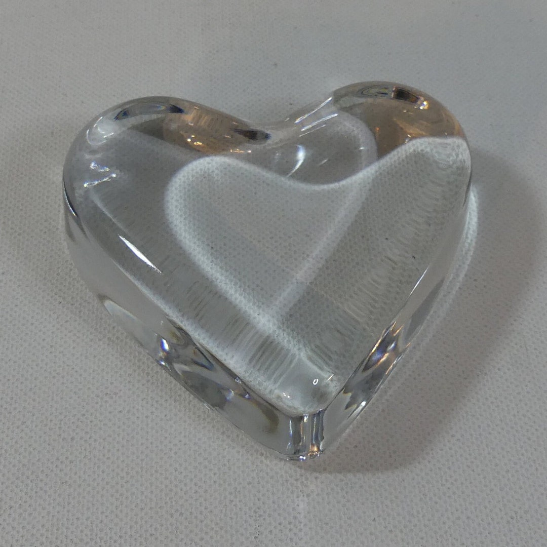 Crystal Art Glass Heart Symbol Paperweight - Etsy