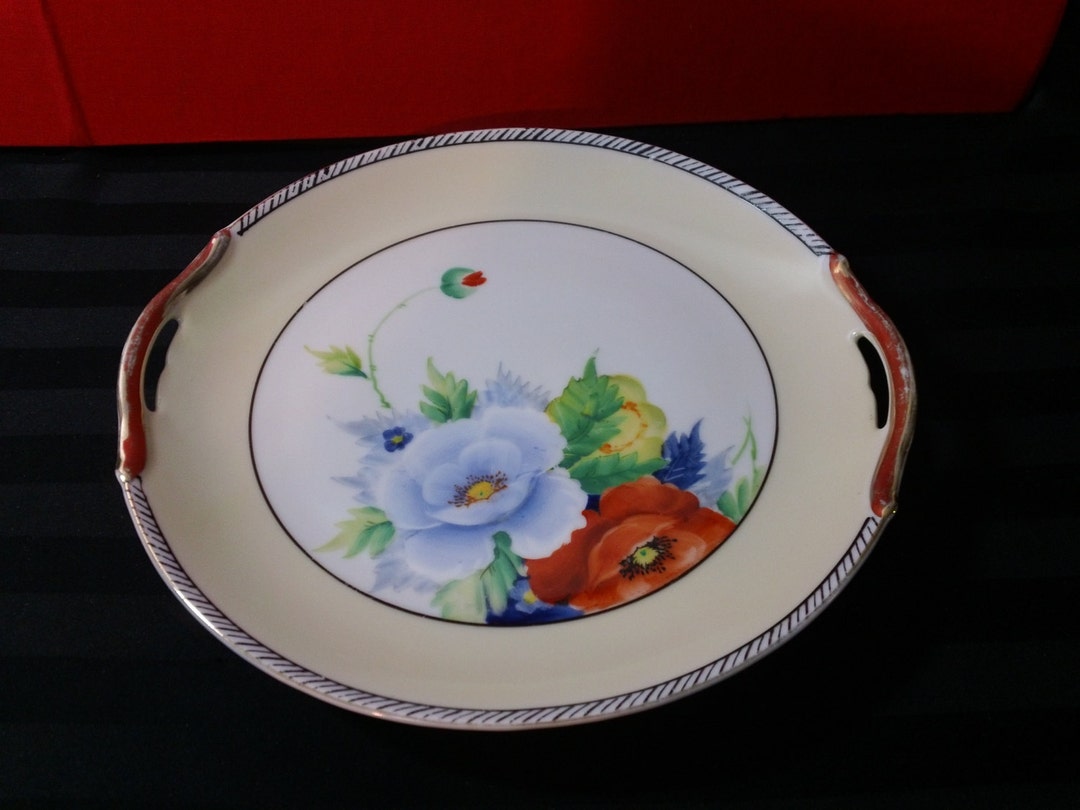 Vintage Noritake China Hand-painted Poppy Floral Pattern Plate With ...