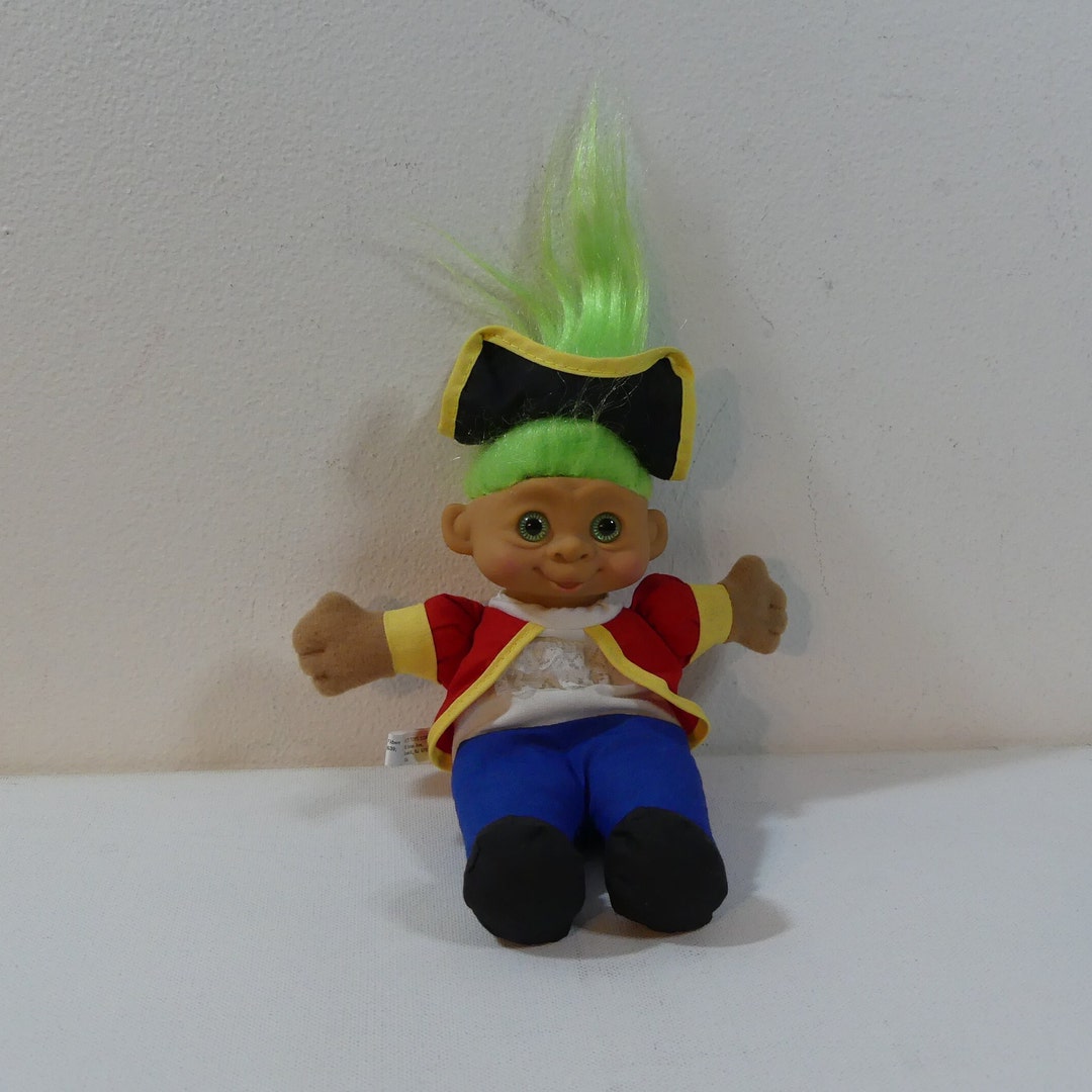 1992 Multi Toys Soft Body Troll Doll Pirate With Green Hair ~ Vintage ...