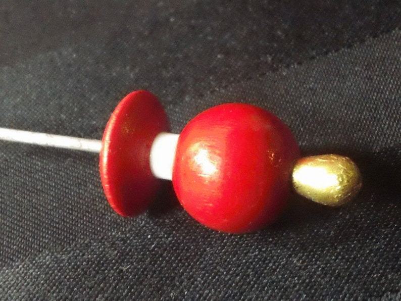 Vintage Red and White Beaded Hat Pin Retro Handmade Long - Etsy