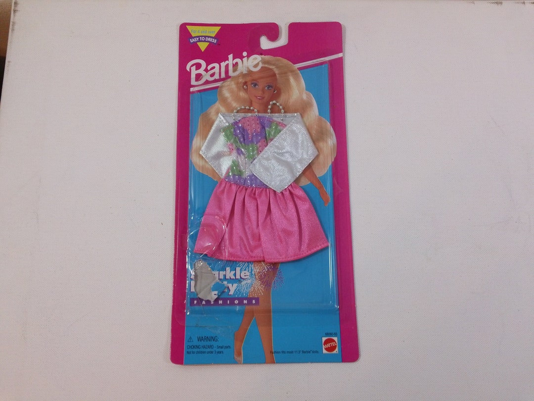 Vintage 90s Mattel Barbie Sparkle Pretty Fashions Outfit ~ Colorful ...
