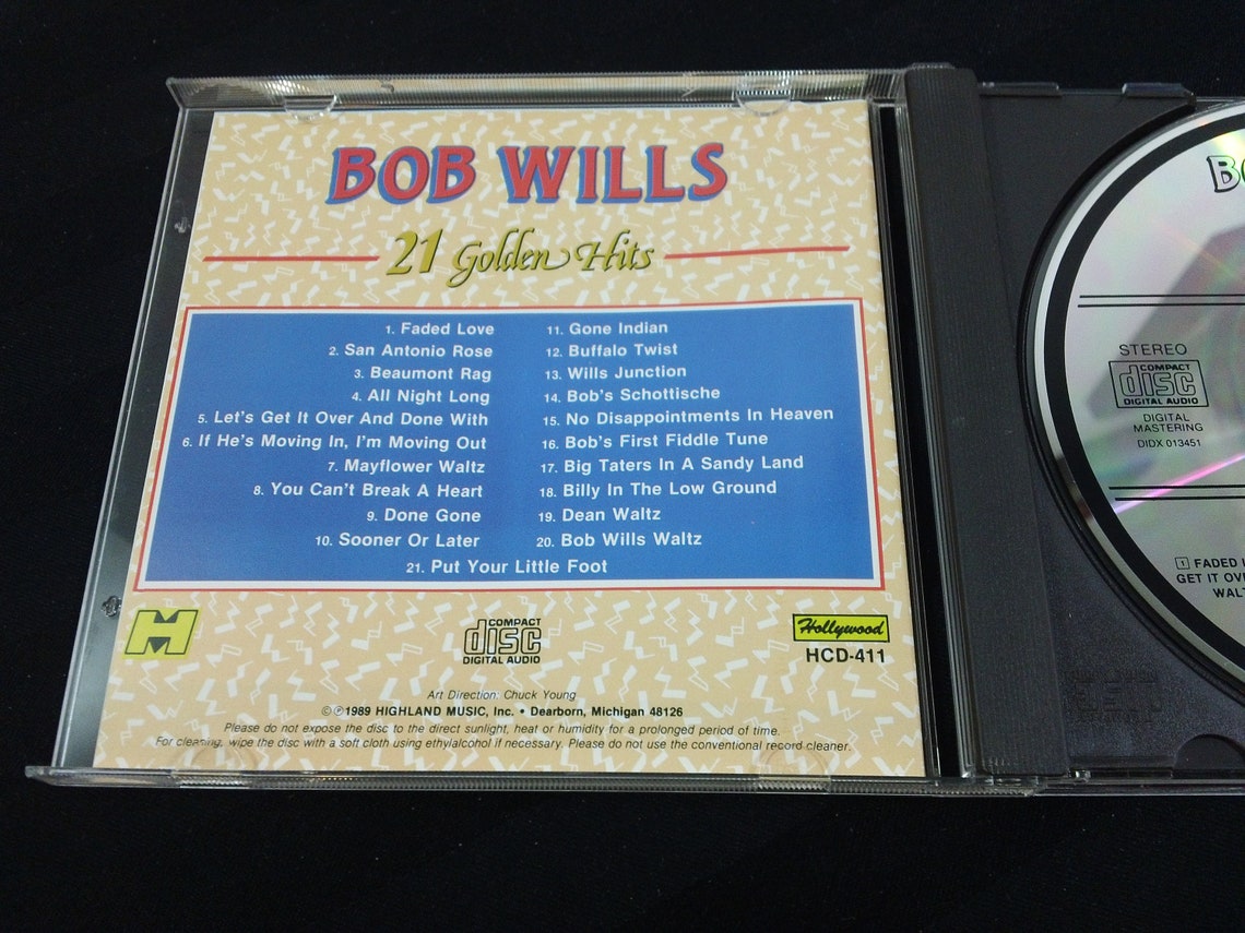 Bob Wills 21 Golden Hits HCD 411 Audio Cd Compilation - Etsy