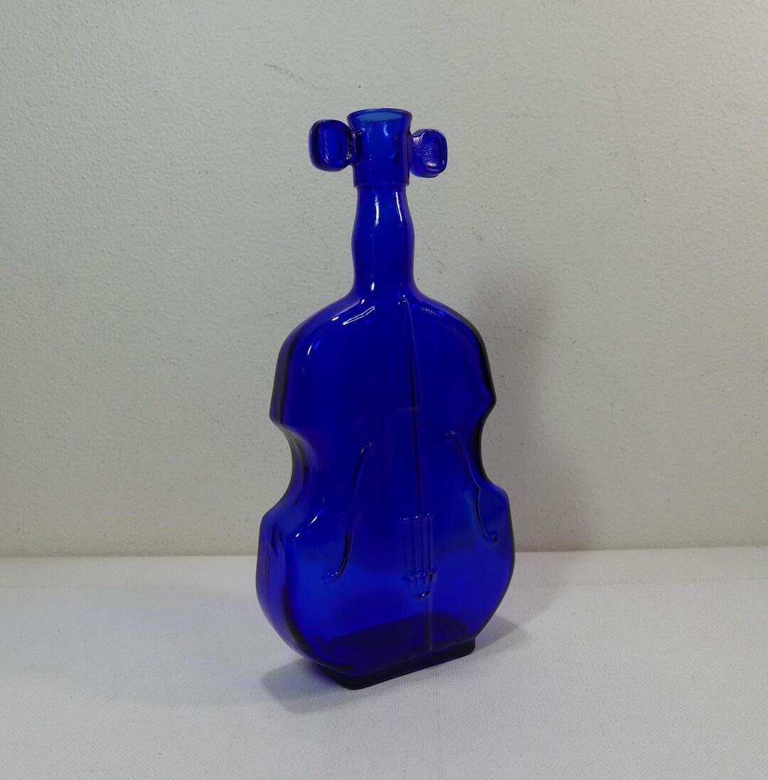 Vintage Cobalt Blue Glass 8" Violin/cello Bottle - Etsy