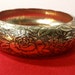 Vintage Floral Rose Etched Design Gold Tone Bangle Retro Costume ...