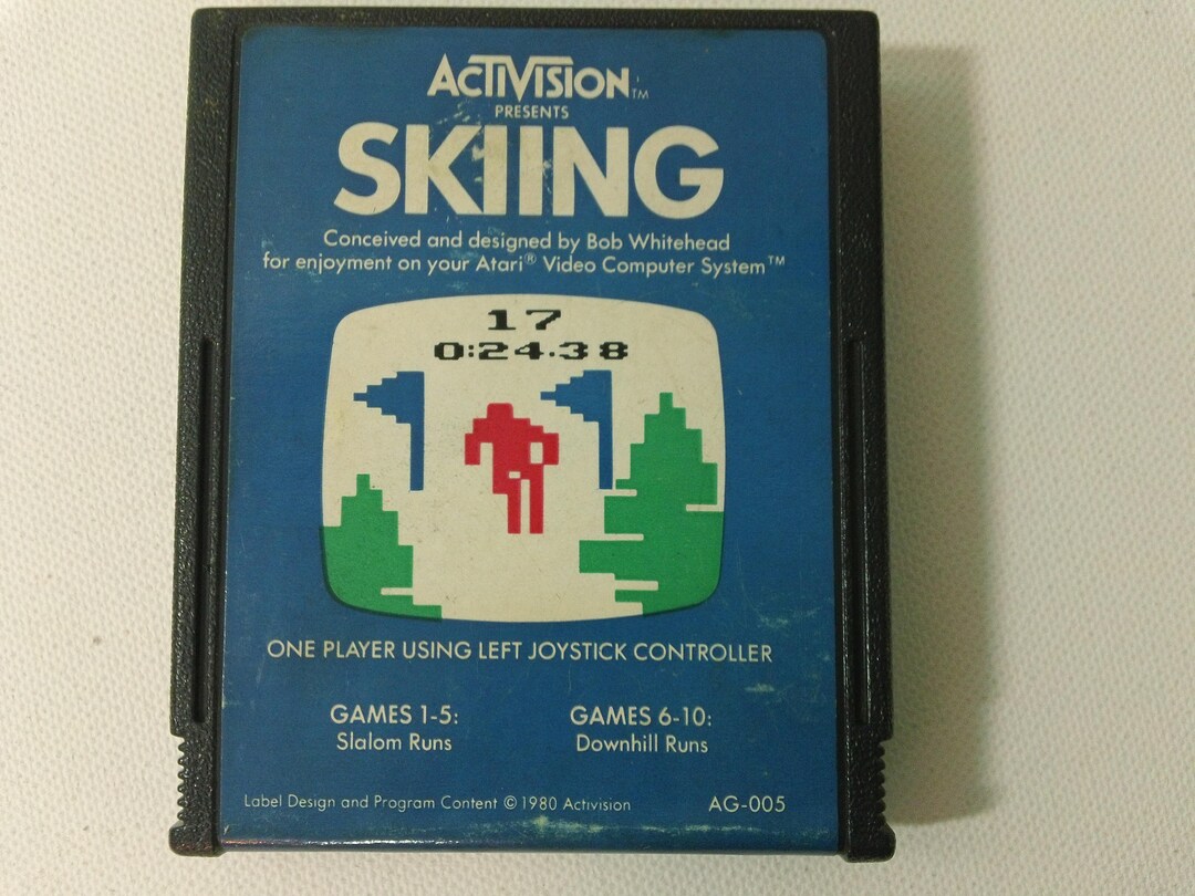 Skiing for Atari 2600 Video Game Console (activision,1980) Cartridge ...
