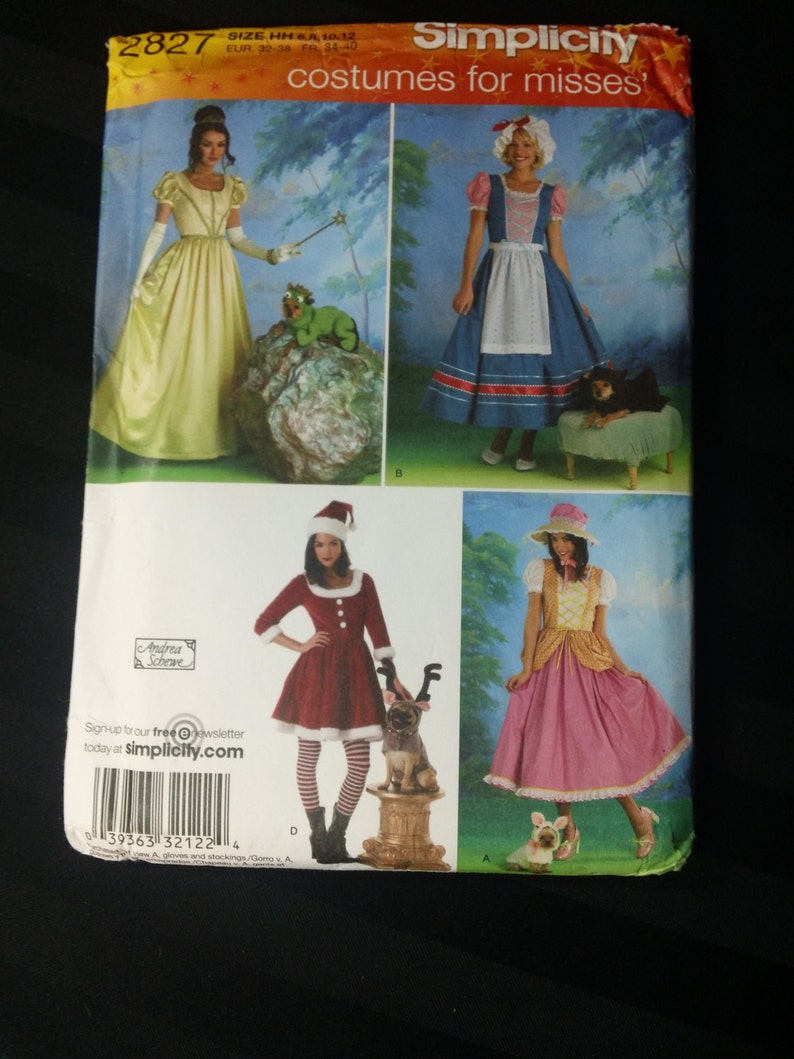 Simplicity Costumes Pattern 2827 Misses' Fairy Tale - Etsy