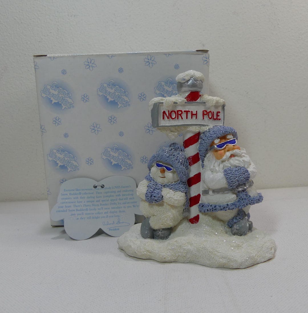 Encore Snow Buddies Collection Slick Two Kewl Dudes Snowman With Santa ...