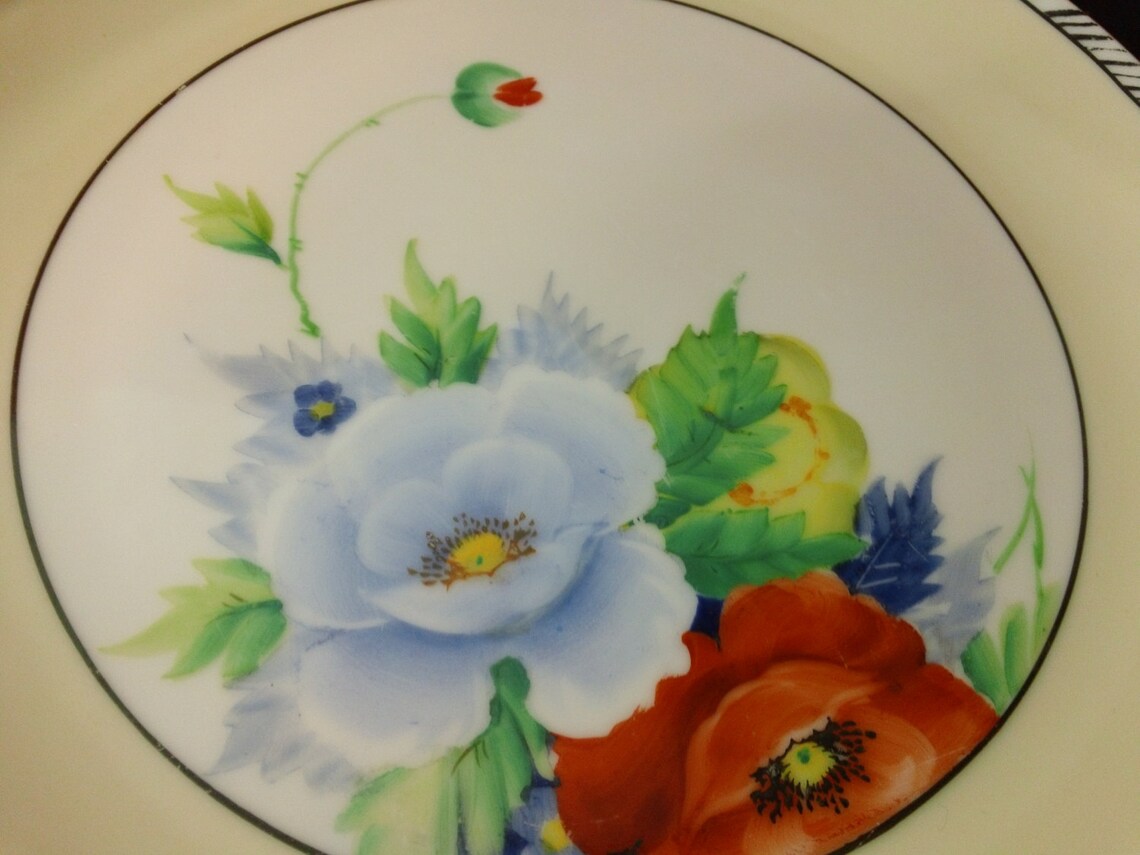 Vintage Noritake China Hand-painted Poppy Floral Pattern Plate - Etsy