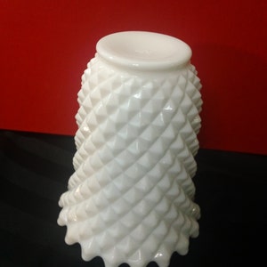 Vintage Imperial Glass Diamond Point Pattern Milk Glass Vase - Etsy