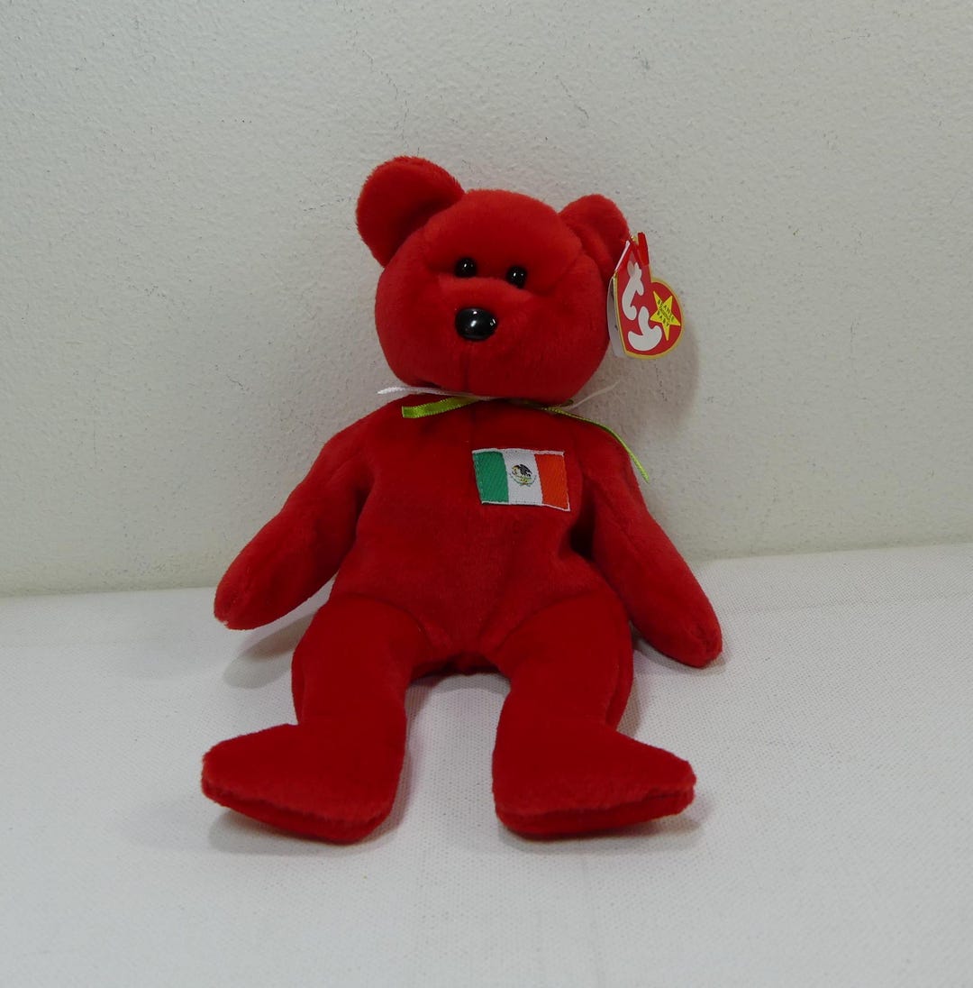 Osito ~ Ty Beanie Babies Mexico Flag Plush Bear #4244 ~ Vintage 1999 ...