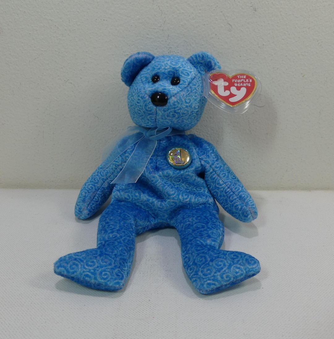 Classy ~ Ty Beanie Babies Plush "the People's Beanie" Blue Bear #4373 ...