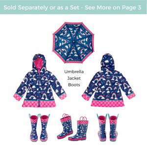 Kids Rainbow Rain Jacket Personalized / Complete Set Optional ...