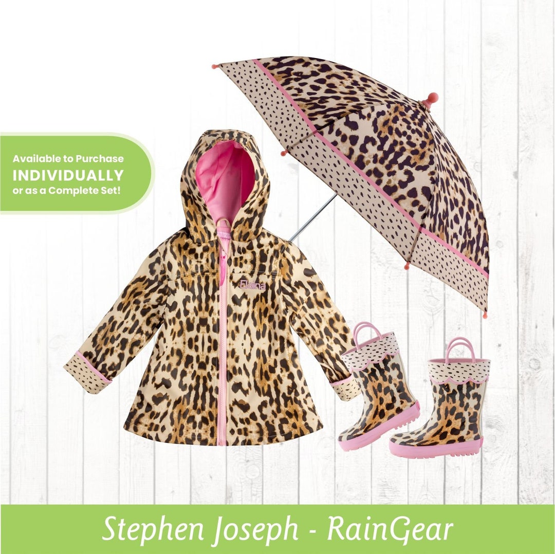 Leopard Print Raincoat Personalized With Embroidered Name / Complete ...