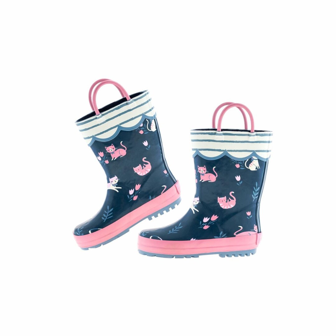 Kids CAT Rain Boots or Umbrella / Girls Cat Pattern Rubber Boots - Etsy