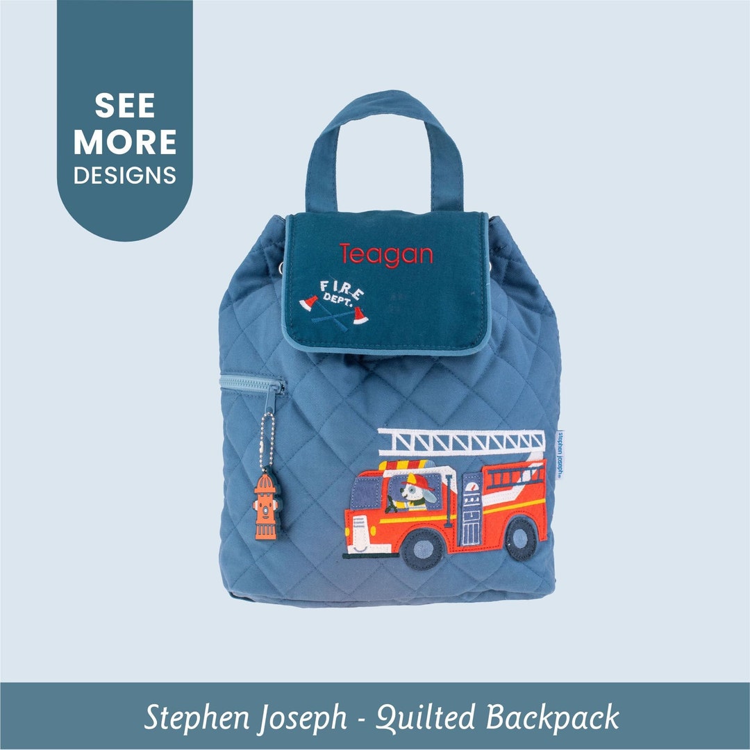 Personalized Fire Truck Backpack With Embroidered Name, Children's ...