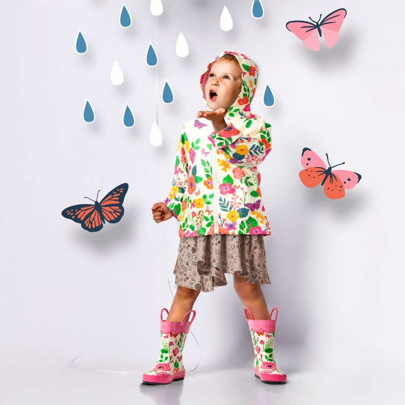 Kids Rainbow Rain Jacket Personalized / Complete Set Optional ...