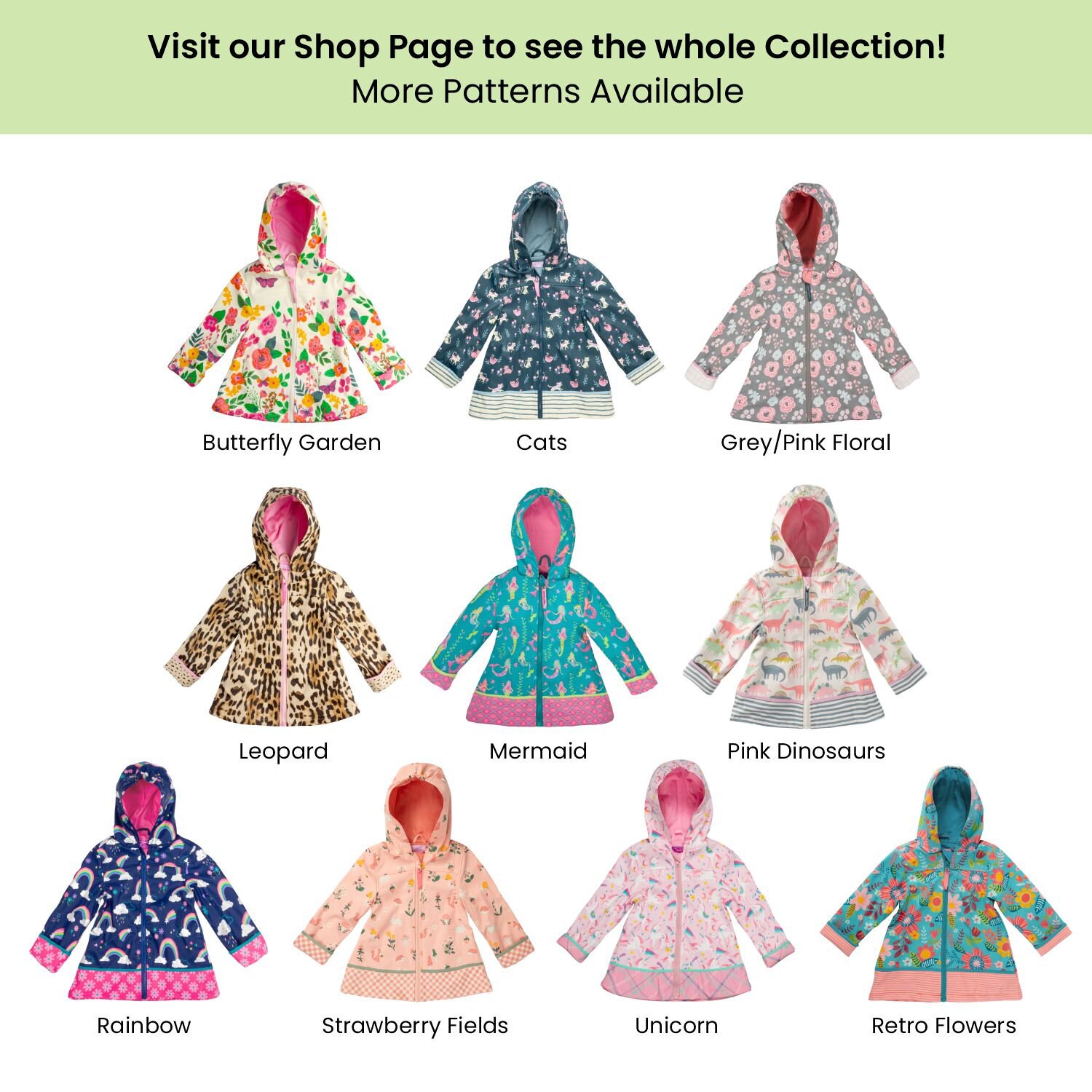 Kids Rainbow Rain Jacket Personalized / Complete Set Optional ...