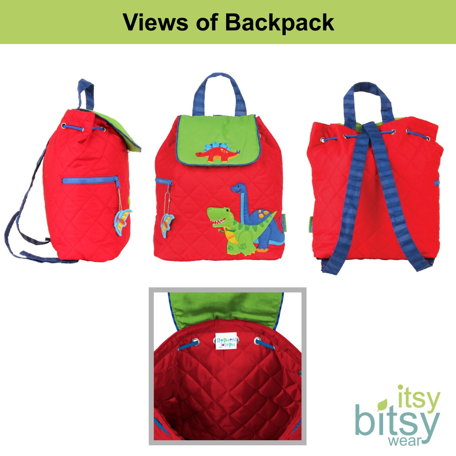 Personalized Dinosaur Backpack With Embroidered Name Stephen - Etsy